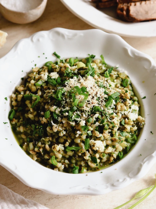 Így készíts rizs nélkül isteni medvehagymás rizottót